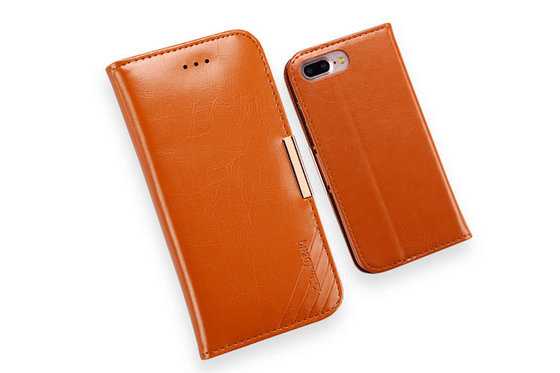 Brown 100% Real Leather Phone Cases For IPhone 7 Plus Shock Resistence