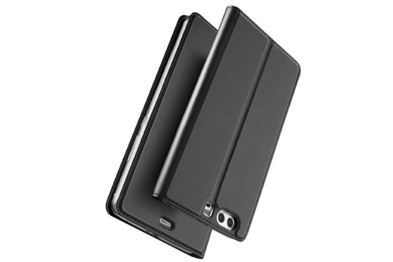 Black PU Leather Huawei P10 Plus Phone Case Magnetic With Card Holder