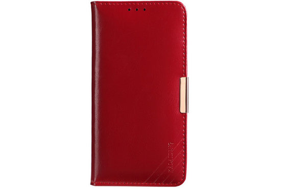 Wallet Style Red Cell Phone Covers , Smooth Slim Galaxy S8 Leather Case