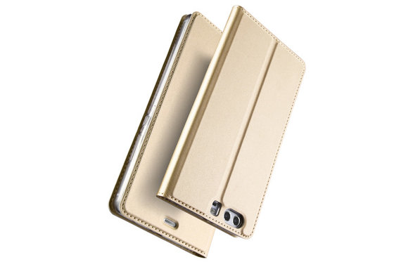Gold Huawei Phone Cases Shockproof PU Leather Huawei P10 Plus Flip Cover