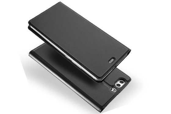PU Leather Huawei Phone Cases P10 Lite Black Color Magnetic With Card Holder