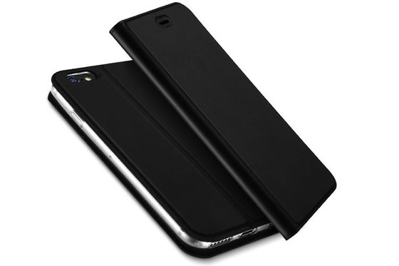 Magnetic Flip Phone Case Black iPhone 6 Case Card Holder With Cable
