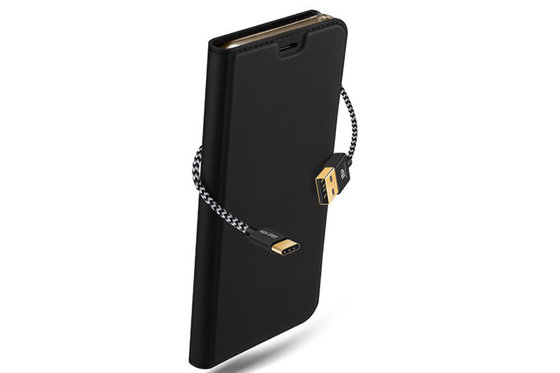 Protective Flip Phone Case Magnetic Huawei P10 Case With Type C Cable