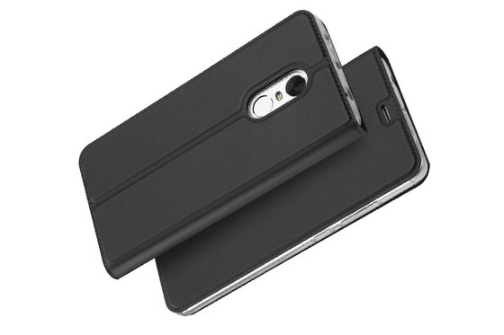 Black Xiaomi Redmi Note 4 Flip Cover , Shockproof Leather Cell Phone Covers