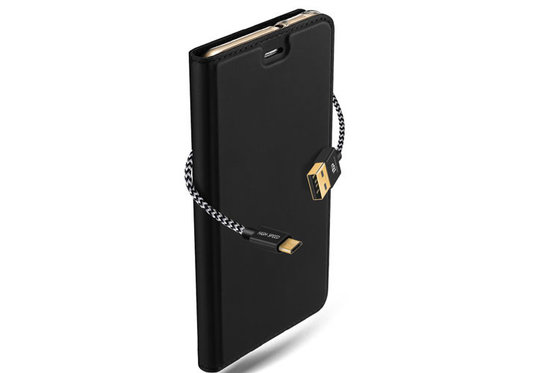 Huawei P10 Flip Phone Case PU Leather Scratch Proof Card Holder With Cable