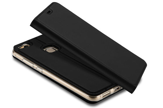 Magnetic Flip Phone Case PU Leather Black Huawei P10 Phone Cover Card Holder