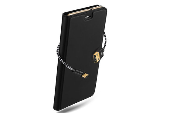 Magnetic Flip Phone Case PU Leather Black Huawei P10 Phone Cover Card Holder