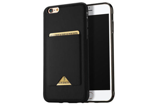 Black Slim IPhone Protective Cases Card Holder PU Leather For IPhone 6