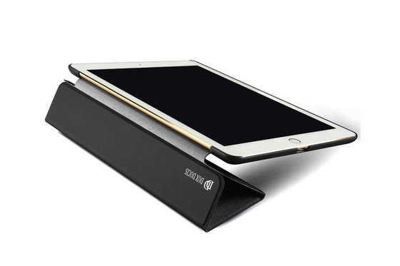 Black IPad Protective Case Slim PU Leather Case Stand Smooth For IPad Air