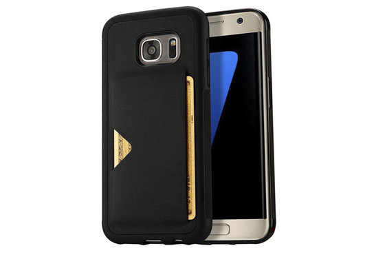 Black Samsung Galaxy 7 Phone Covers , Slip Resistant Samsung Leather Case