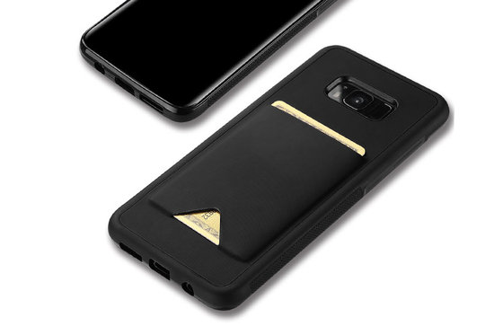 Skin Friendly Samsung Cell Phone Covers S8 Plus PU Leather Slip Resistant Black Color