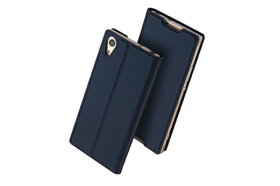 Magnetic Phone Case With Card Holder , Dark Blue Sony XA1 Case PU Leather