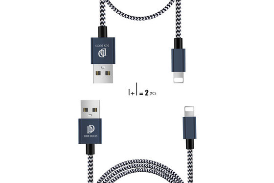 100cm 20cm Blue IPhone Lightning Cable Fast Charge Data Transfer USB 2.0