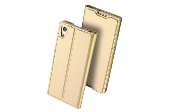 Professional Gold Sony XA1 Cover , Card Slot PU Leather Sony Flip Case