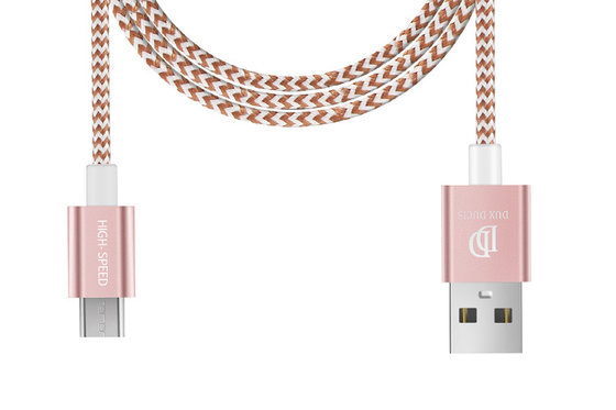 Anti Cracking Micro USB To Micro USB Cable Aluminum Alloy Connecter Endurable