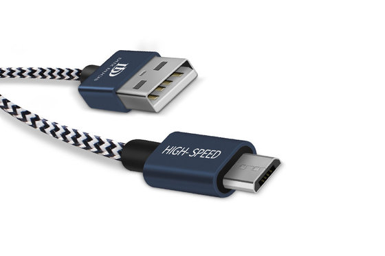 Fashion Android Data Cable USB 2.0 , Nylon Braided Wire Mobile USB Cable