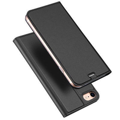 Grey smartphone Endurable Magnetic Folio iPhone 8 leather phone case with card holder