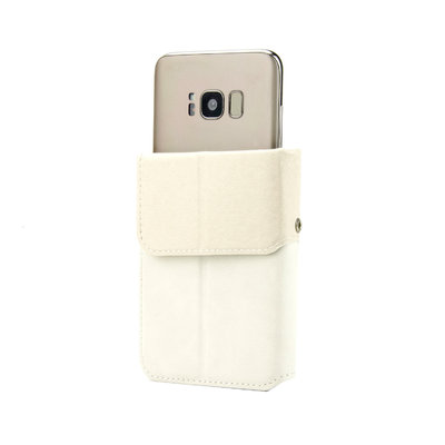 White 5.5 Inch Universal Phone Case / Leather Cell Phone Cases With Stand Function