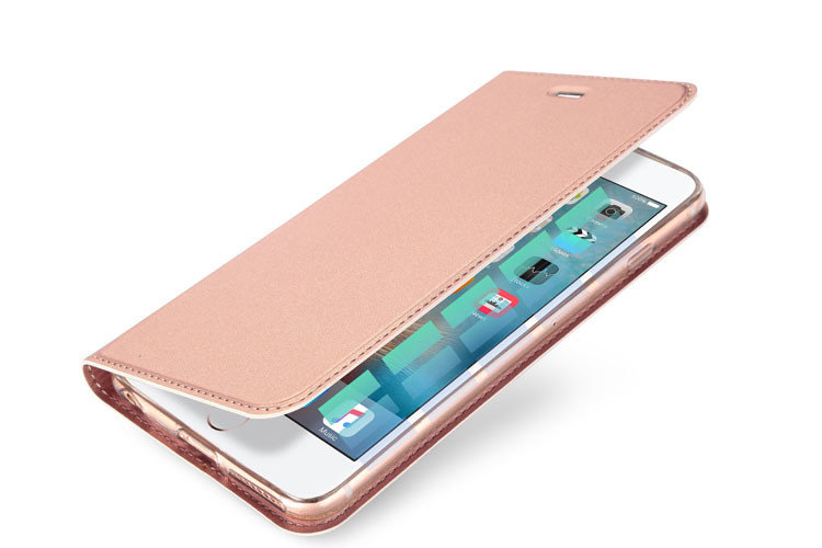 Rose Gold Iphone 6s Flip Phone Case Magnet , Iphone 6 Leather Case With Card Holder