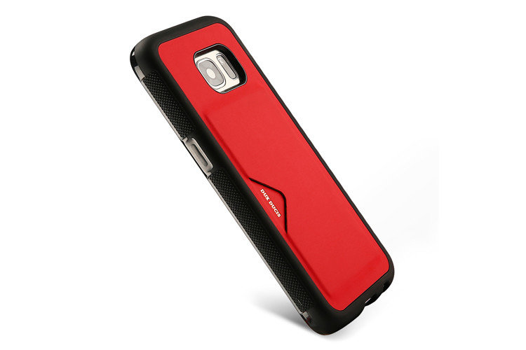 Slip Resistant Samsung S7 Phone Case , Red PU Leather Samsung S7 Back Cover
