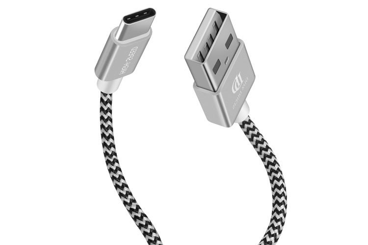 Aluminum Alloy Connector USB To USB C Cable , Quick Charge 2.1A USB C Type Cable