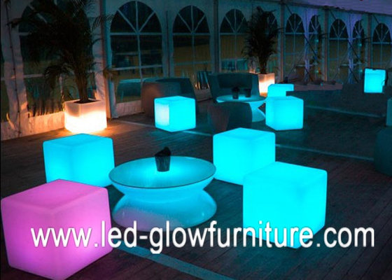 Colorful led cube chair / table With Built - in Certified Rechargeable Lithium Battery