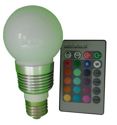 B22 / E27 / E26 / E17 / E14 / GU10 LED Globe Light Bulbs, 3W RGB LED Bulb Lights With Remote Control