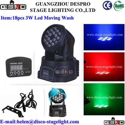 Celling Light Led 18pcs 3W RGB  Moving Head Wash For Party Stage 