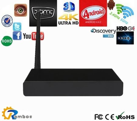 Plastic Case Smart Quad Core Android IPTV Box Support XBMC Wifi Lan Bluetooth Amlogic 4.4.2