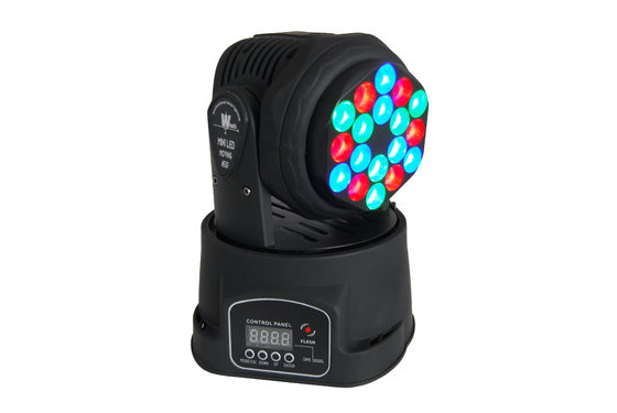 RGB LED Moving Head Lights  DMX 512 LED Mini Moving Head Beam 18X3W CREE Leds