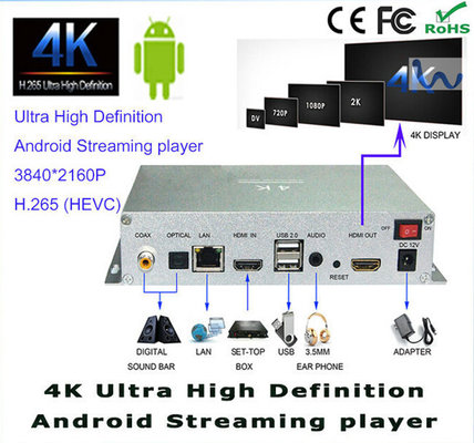 4K Android Streaming TV Box Digital Advertising Display Player A9 Quad Ccore 1.5GHz
