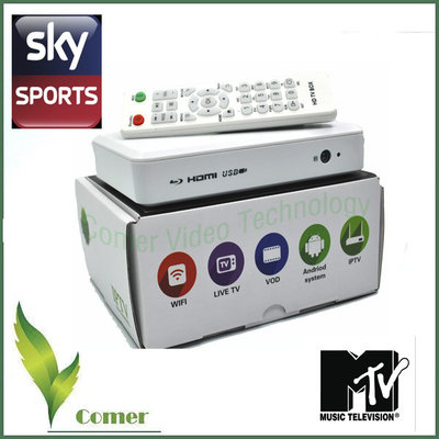 Full HD 1080p Android Arabic IPTV Player Arabic 550 With 12V DC Input  White TV Box
