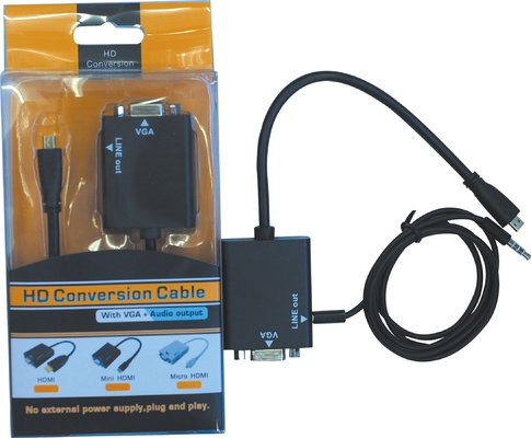 Micro HDMI to VGA Cable AUDIO VIDEO Convertor for Computer / camera Tablet PC