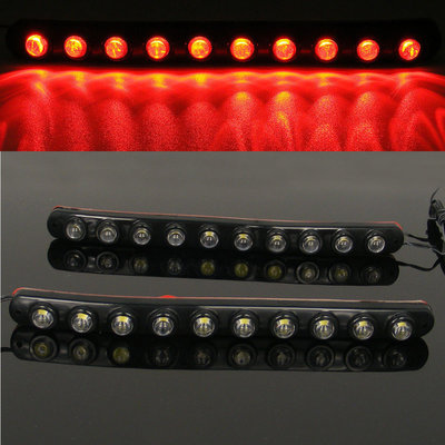 Car Daytime Running Light Head Lamp 10 LED DRL Daylight Kit Super 12V Red