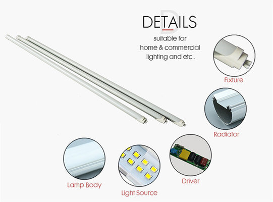 High Lumen 18W T8 LED Tube Light Fixtures For Home 26mm * 1200mm Size