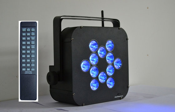 LCD Display 50 Watt Outdoor Stage LED Par Lights 12 Bulbs Remote Controller  Flat Battery  Par Light