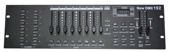 Stage Lighting 192DMX512 Controller Black Color 90V - 240 V For Light Show 16 Channels