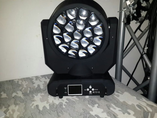 19PCS 12W RGBW Bee Eyes LED Moving Head Wash Light With Blue Ground LCD Display