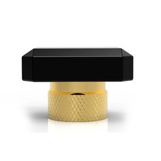 China OEM ODM Zinc Alloy Perfume Cap Square Inlay Turn Gold Plated supplier