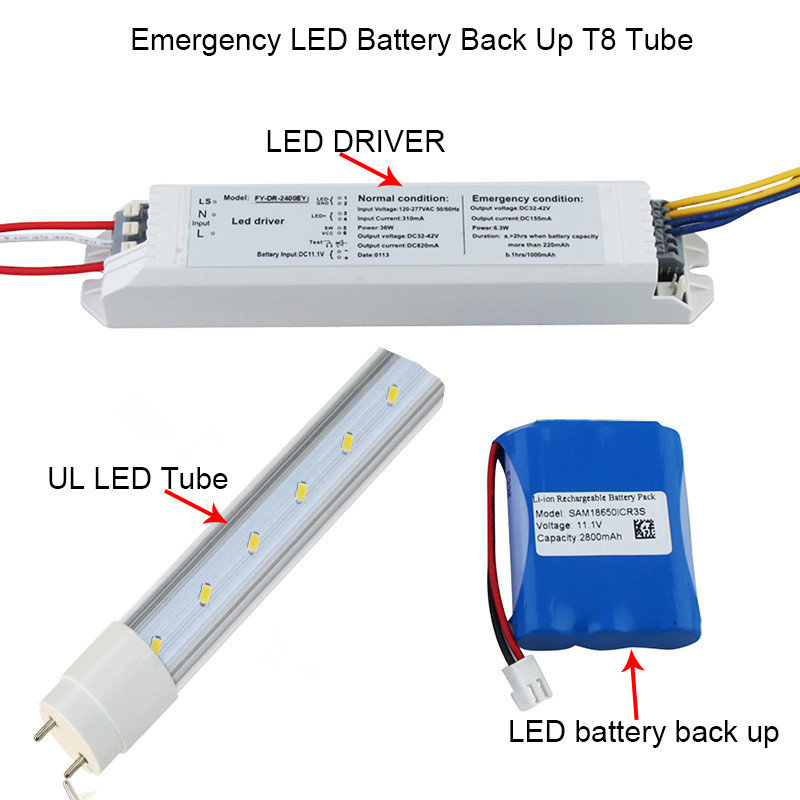 5FT T8 Emergency LED Tube with Emergency Backup 22W CE ROHS approved