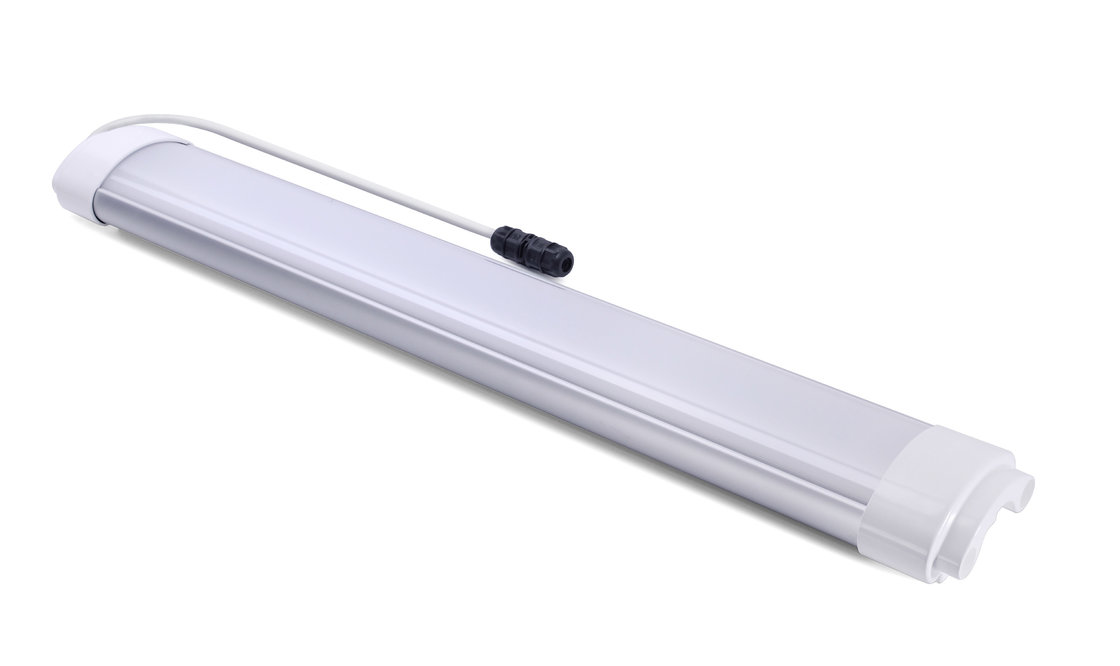 Milky Cover LED Linear Light Fixture , Ip65 1200mm LED Batten Lamp 40w 130lm/W