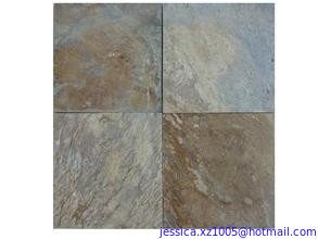 China Cheapest Natural Rusty Rust Yellow Slate Tile Floor roof tile