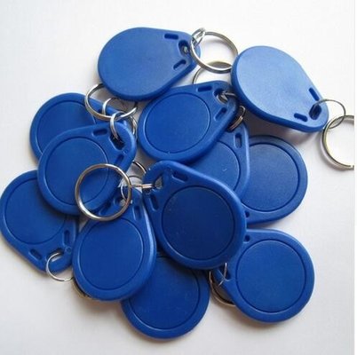 FM11RF08 8kbit(1K) 13.56mhz Customized Programmable Proximity Contactless RFID Keychain Colored Key Tags with blue