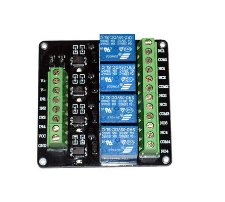 DC 5V Four Channels Relay Breakout with Optoisolator( The major component is EL817 and SRD-DV5V-SL-C)