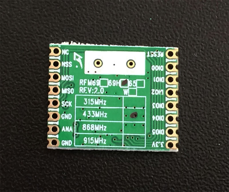 RFM69HW WIRELESS TRANSCEIVER: 433MHZ, 20DBM (Frequency Range: 433MHz, 868MHz or 915MHz ISM )