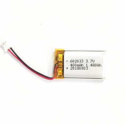 602033 400mAh Polymer Rechargeable Battery Cycle life 500 Times
