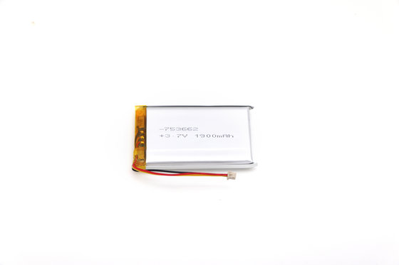 Small Flat Lithium Polymer Battery 753662 500 Times Cycle Life LiCoO2 Material
