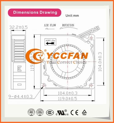 120mm 12032 dc brushless centrifugal blower fan120x120x32