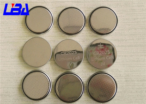 High Energy Density CR2025 3V Battery 160mAh Silver Color 20MM*2.5MM