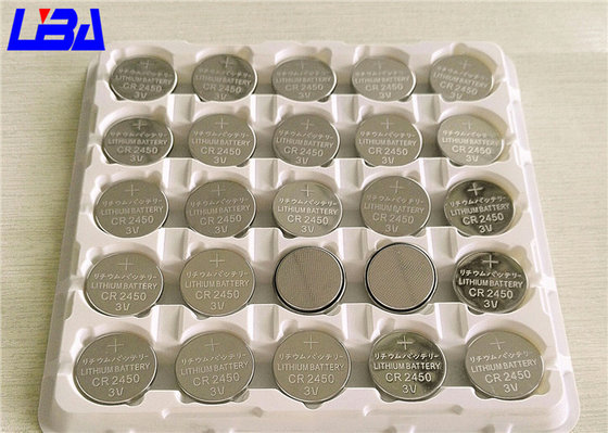 600mAh CR2450 Button Mno2 Lithium Ion Battery Silver Color 6.4g